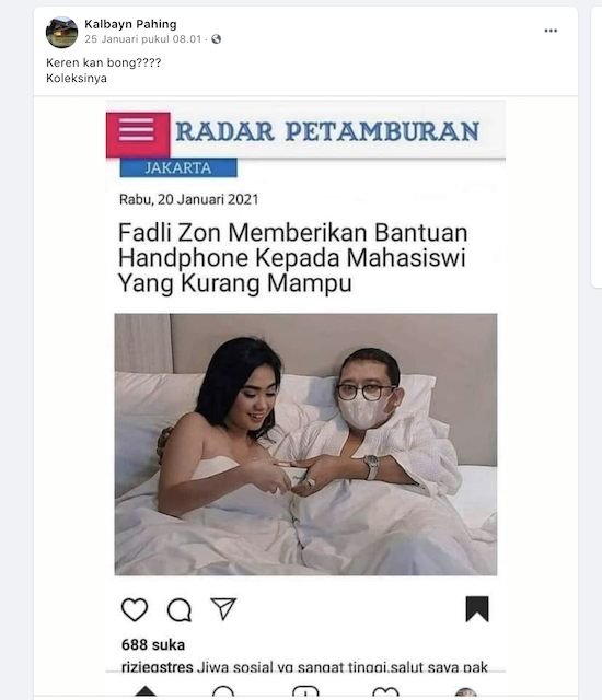 [Cek Fakta] Beredar Foto Fadli Zon Memberikan Handphone kepada Mahasiswi yang Kurang Mampu di ...